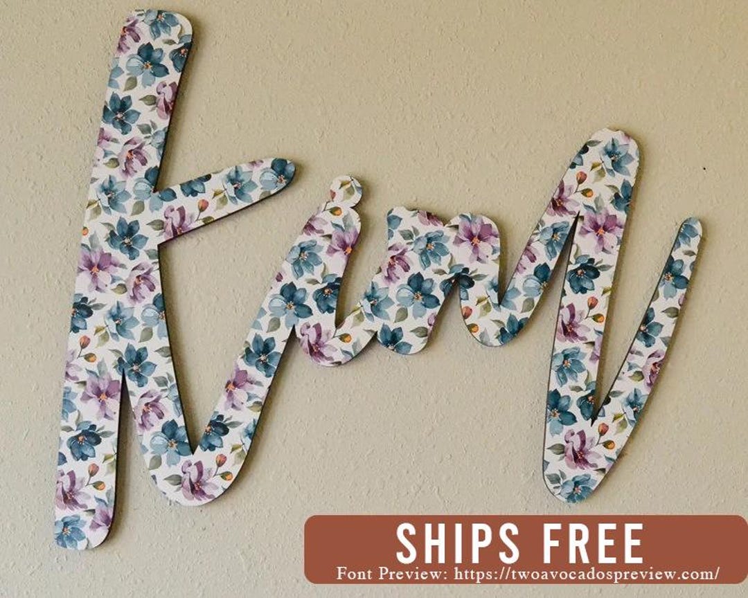 Custom Patterned Wood Name Sign Cutout, Baby Name Sign, Above the Crib ...