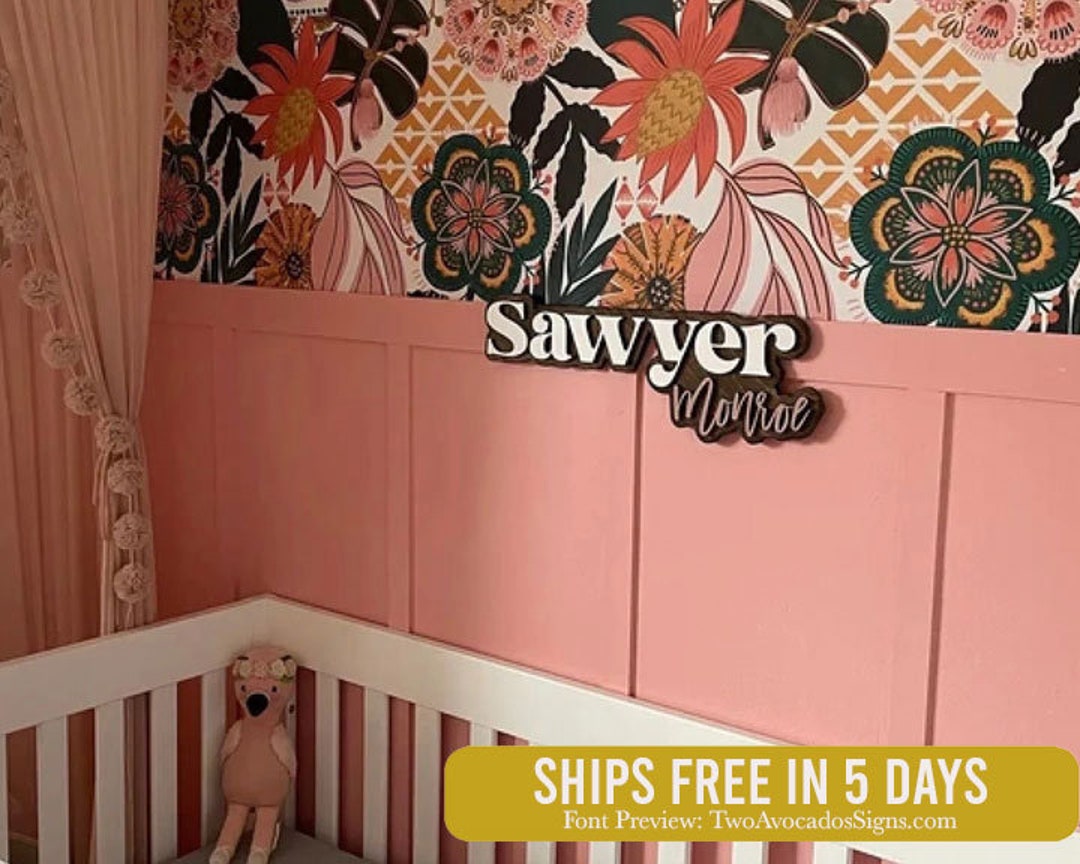 Small Name Sign, Nursery Name Sign, Wood Cutout Name Sign, Small ...