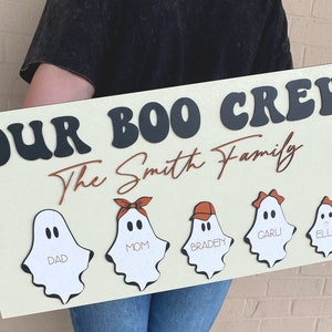 Our Boo Crew Sign, Fall Sign, Rectangle Fall Sign, Fall Door Hanger ...