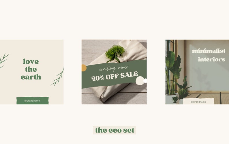 Eco-friendly Green Social Instagram Post Templates, Social Media ...