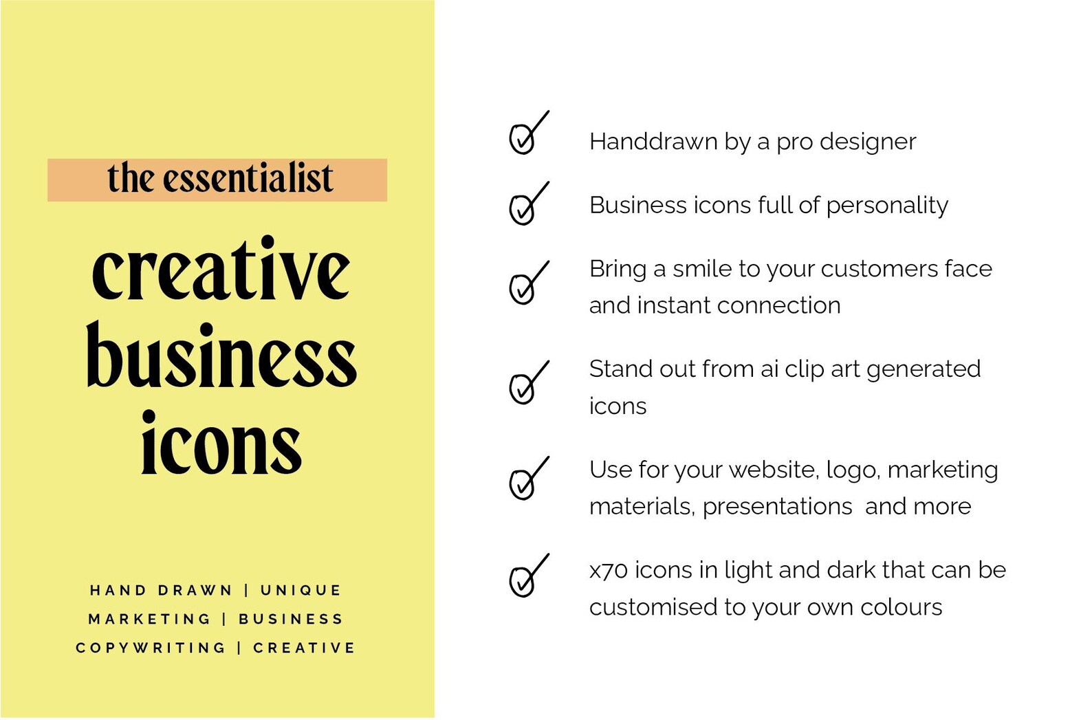 Hand-drawn Business Icons: Small Biz Marketing Graphics (PDF) - Etsy