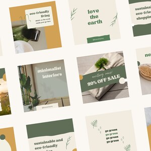 Eco-friendly Green Social Instagram Post Templates, Social Media ...