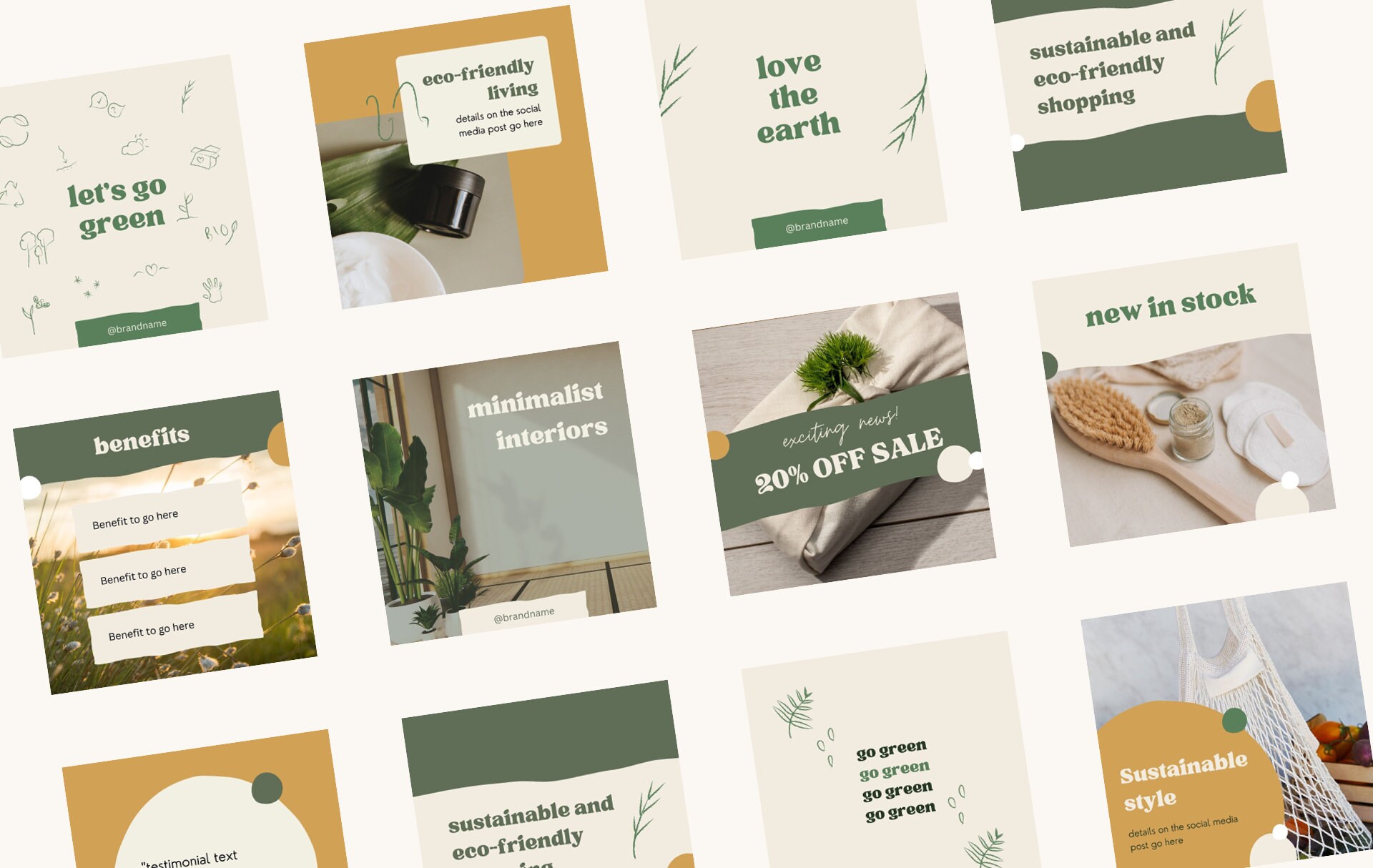 Eco-friendly Green Social Instagram Post Templates, Social Media ...