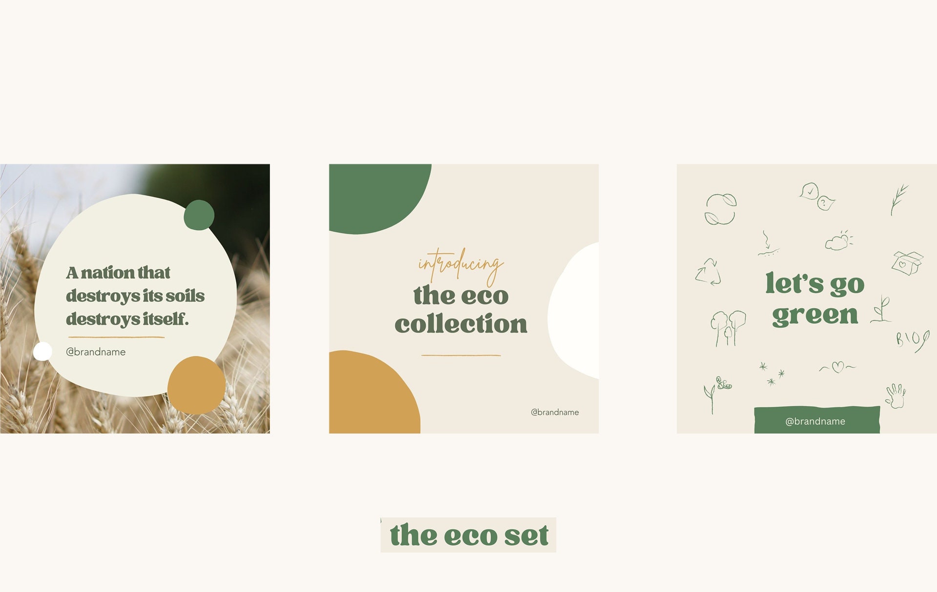 Eco-friendly Green Social Instagram Post Templates, Social Media ...