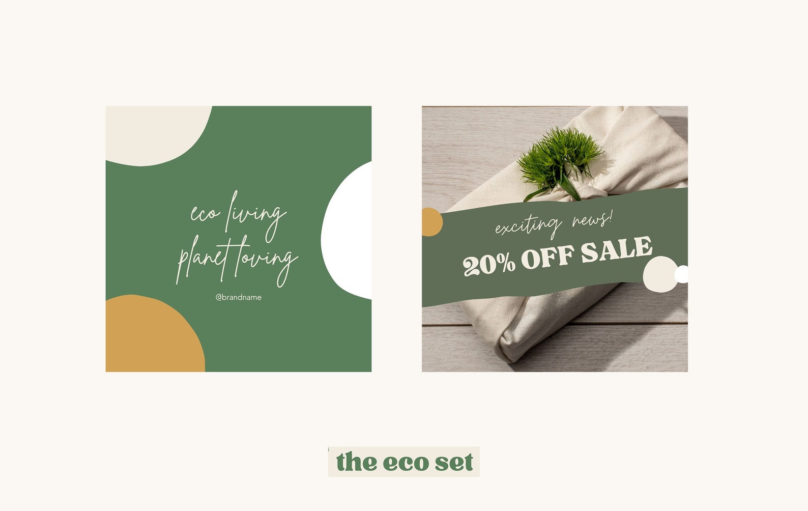 Eco-friendly Green Social Instagram Post Templates, Social Media ...
