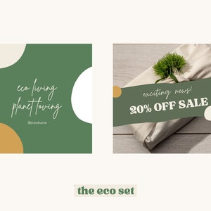 Eco-friendly Green Social Instagram Post Templates, Social Media ...