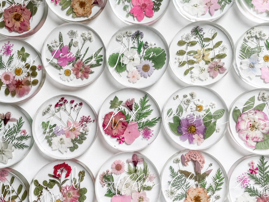 Pressed Flower Place Card/favor/wedding Placecards/floral - Etsy