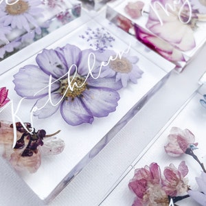 Pressed Flower Place Card/favor/wedding Placecards/floral Resin/wedding ...