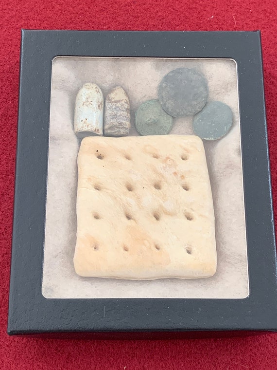 Civil War Hardtack With Rebel Bullets and Buttons - Etsy