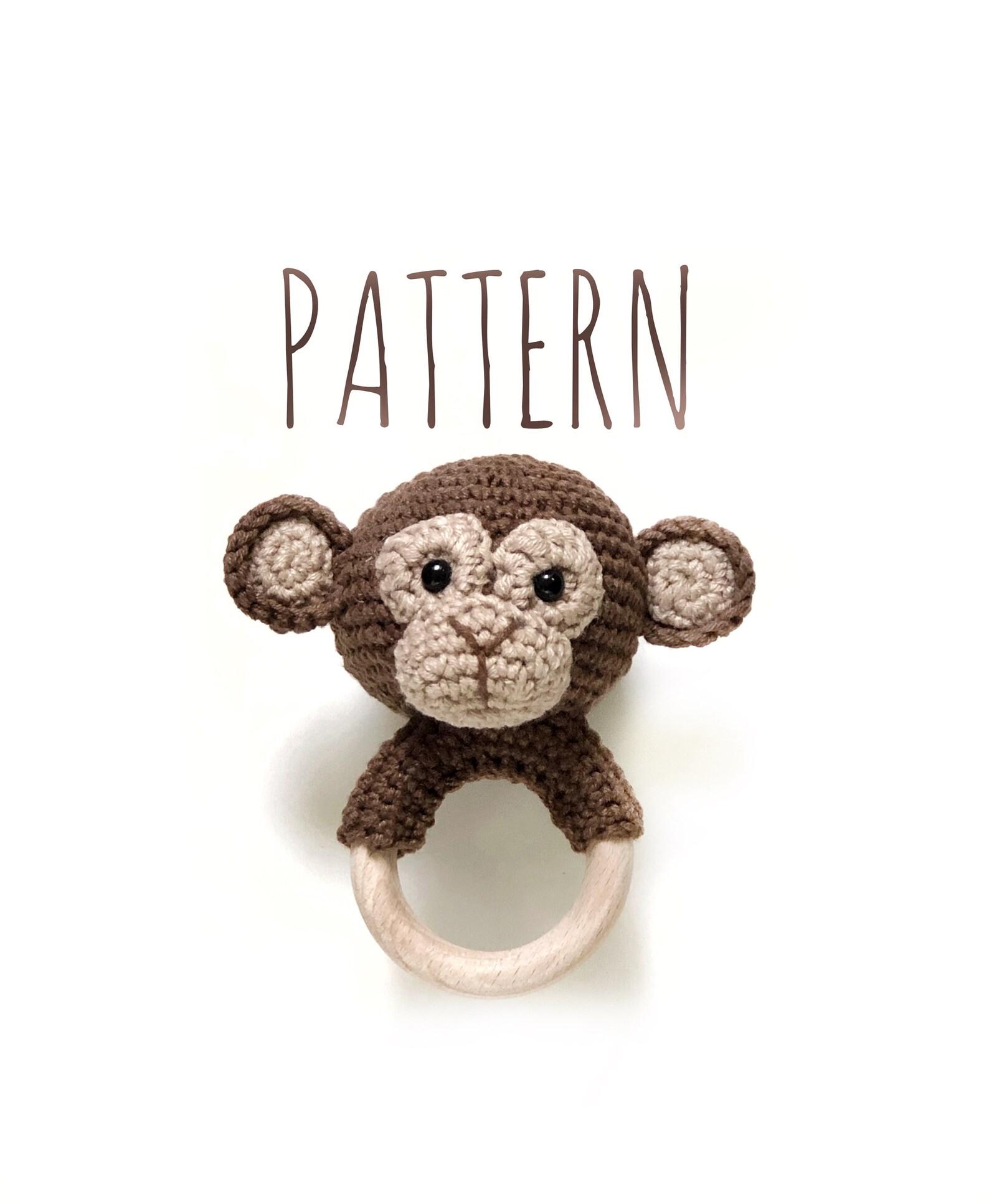 CROCHET MONKEY PATTERN Pdf How to Make Baby Rattle Diy | Etsy