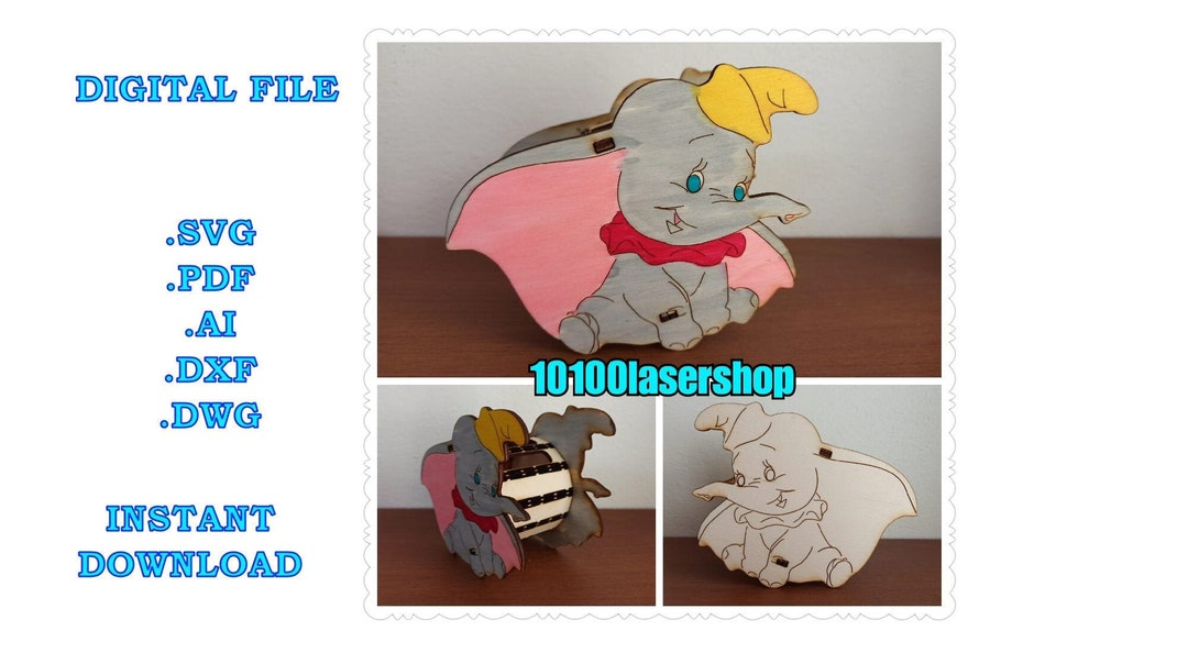 PEN HOLDER, Markers, Dumbo Marker Pen Holder ,k40, Laser Cut Model File ...