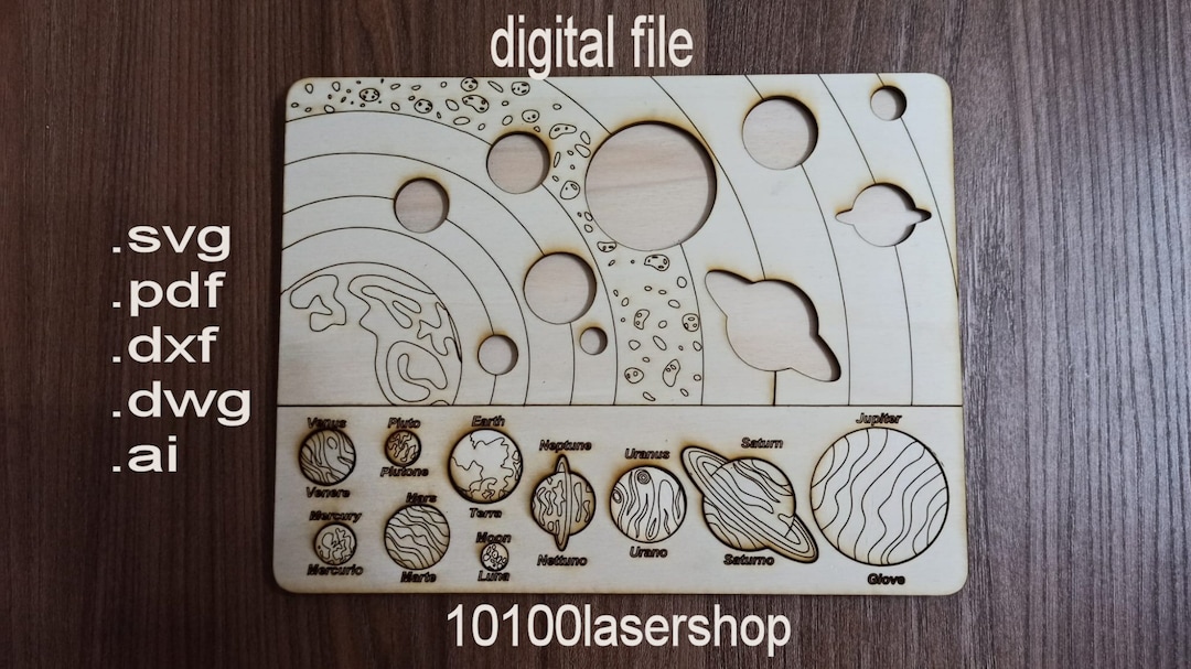 Solar System Puzzle,constellation,nasa ,k40, Laser Cut Model File Svg ...