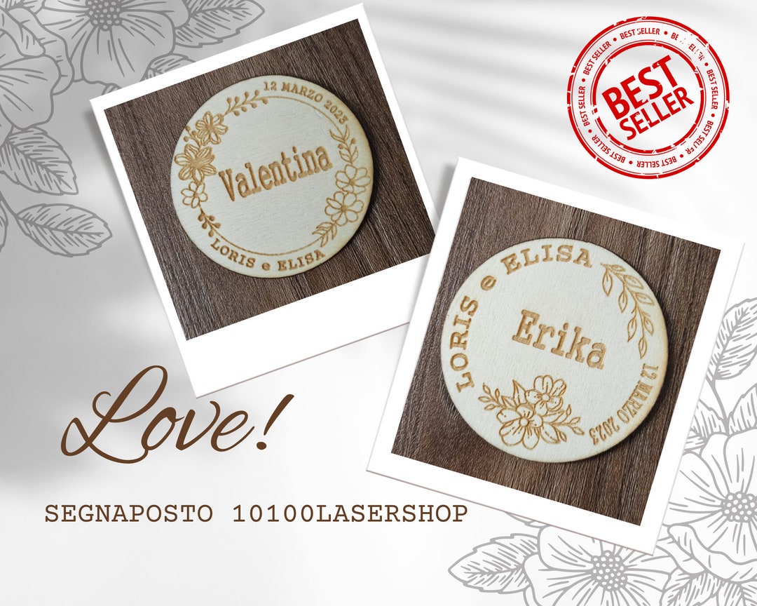 Wedding Placeholder, Personalized TAG, BAPTISM, Personalized Wooden ...