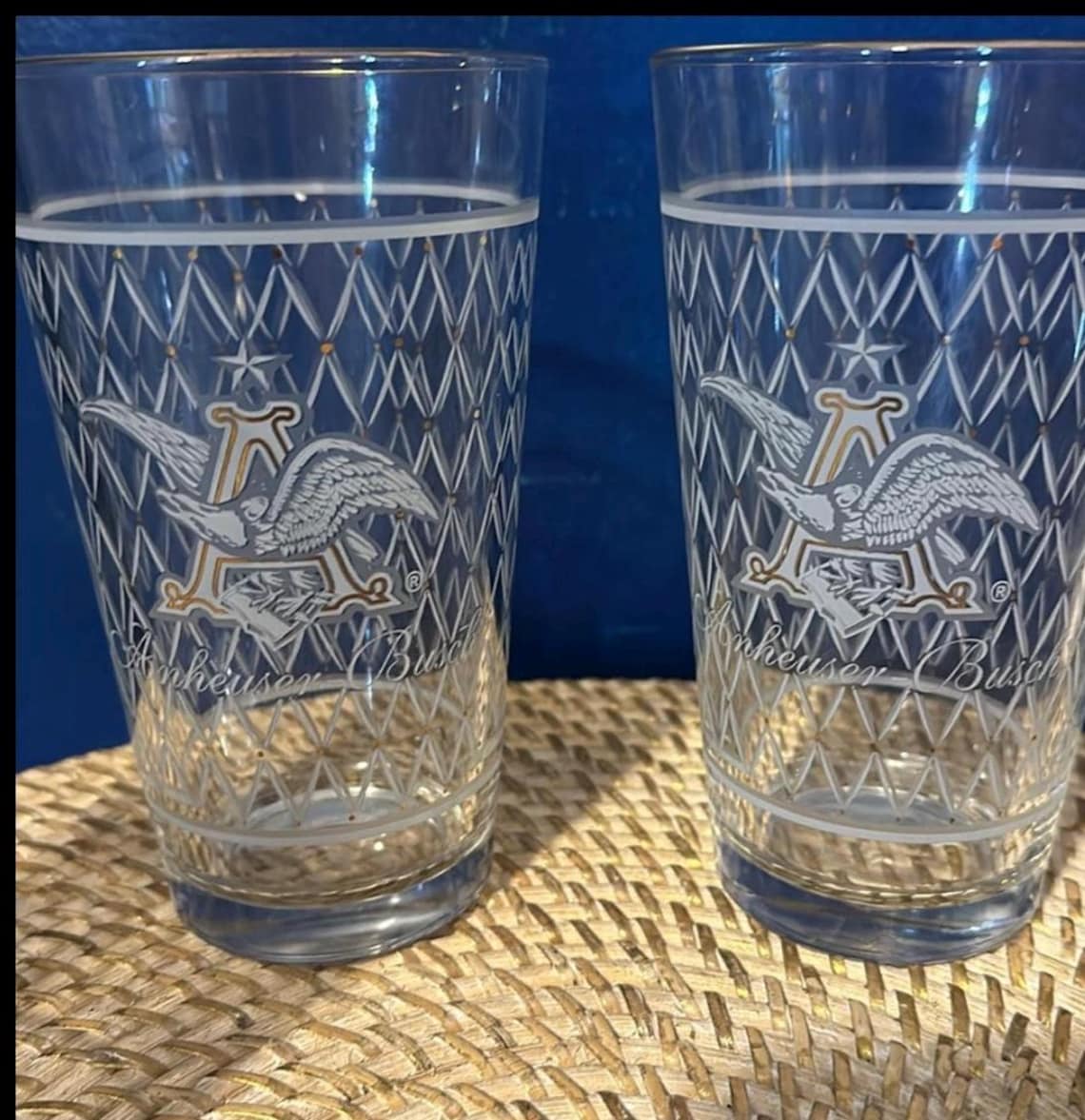 Vintage Set of 4 Anheuser Busch Budweiser Beer Glass Pint Glasses With ...