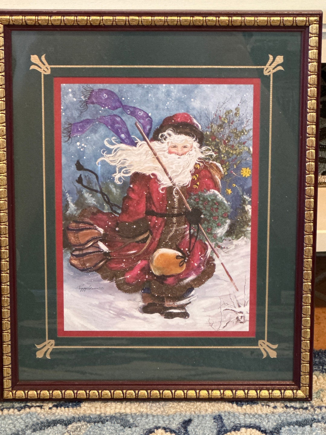 Vintage Santa Claus Framed Art Print by Peggy Abrams (15” X 12”) - Etsy