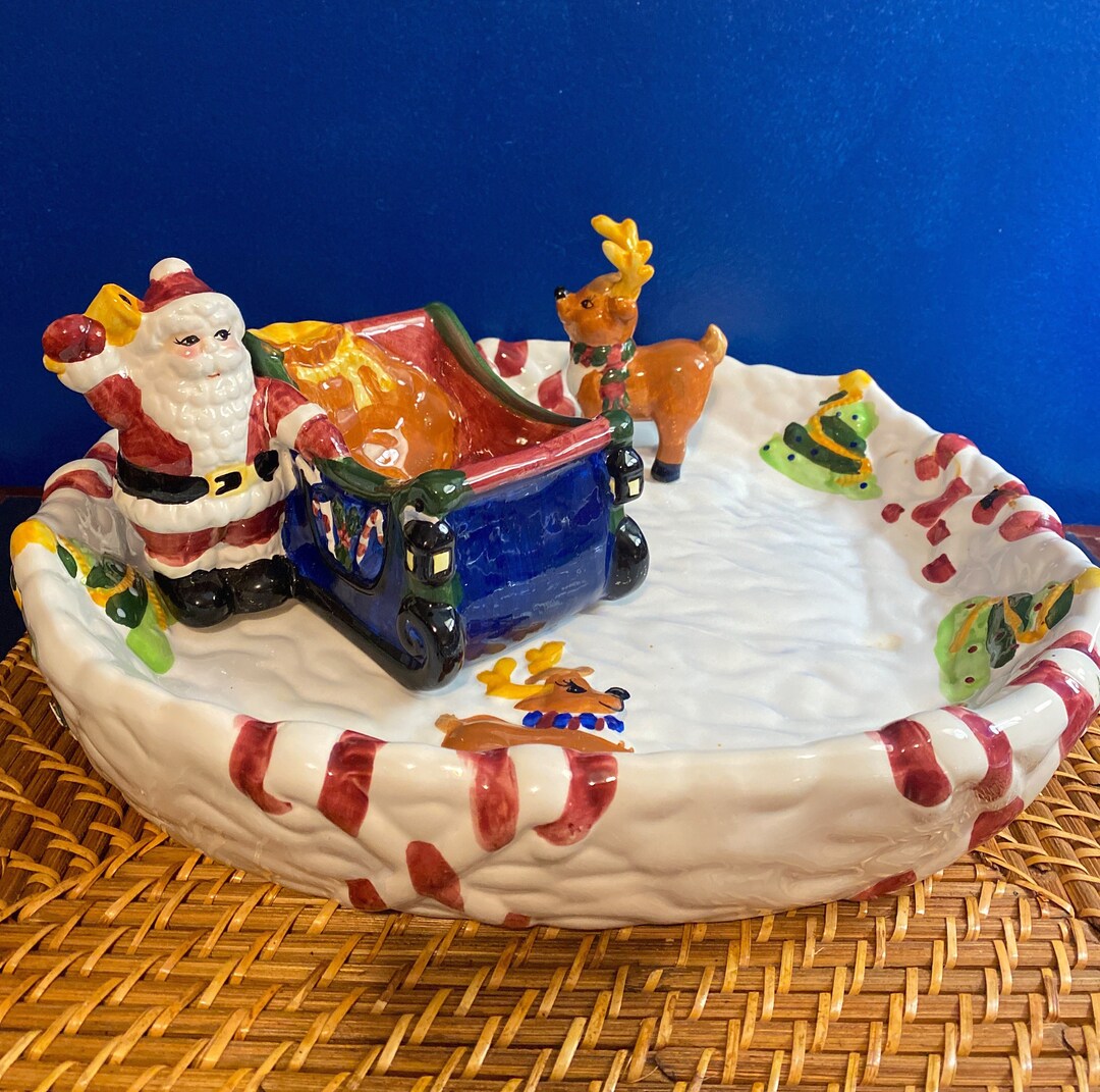 Vintage Two Piece Hand Painted Ceramic Homeplace Cardinal Rudolph Chip ...