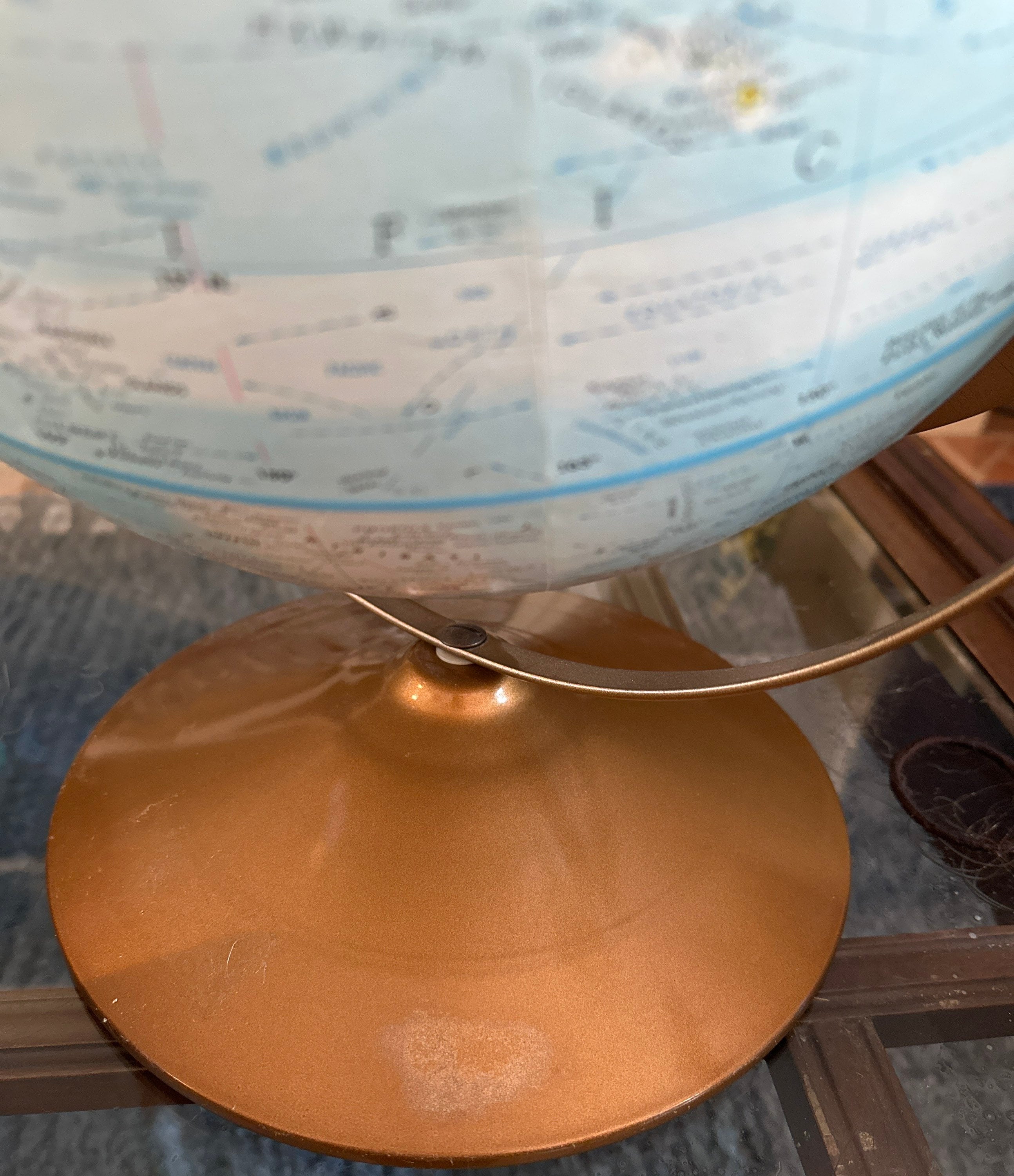 Vintage Globemaster 12 Inch Diameter Globe on Gold Painted Metal Stand ...