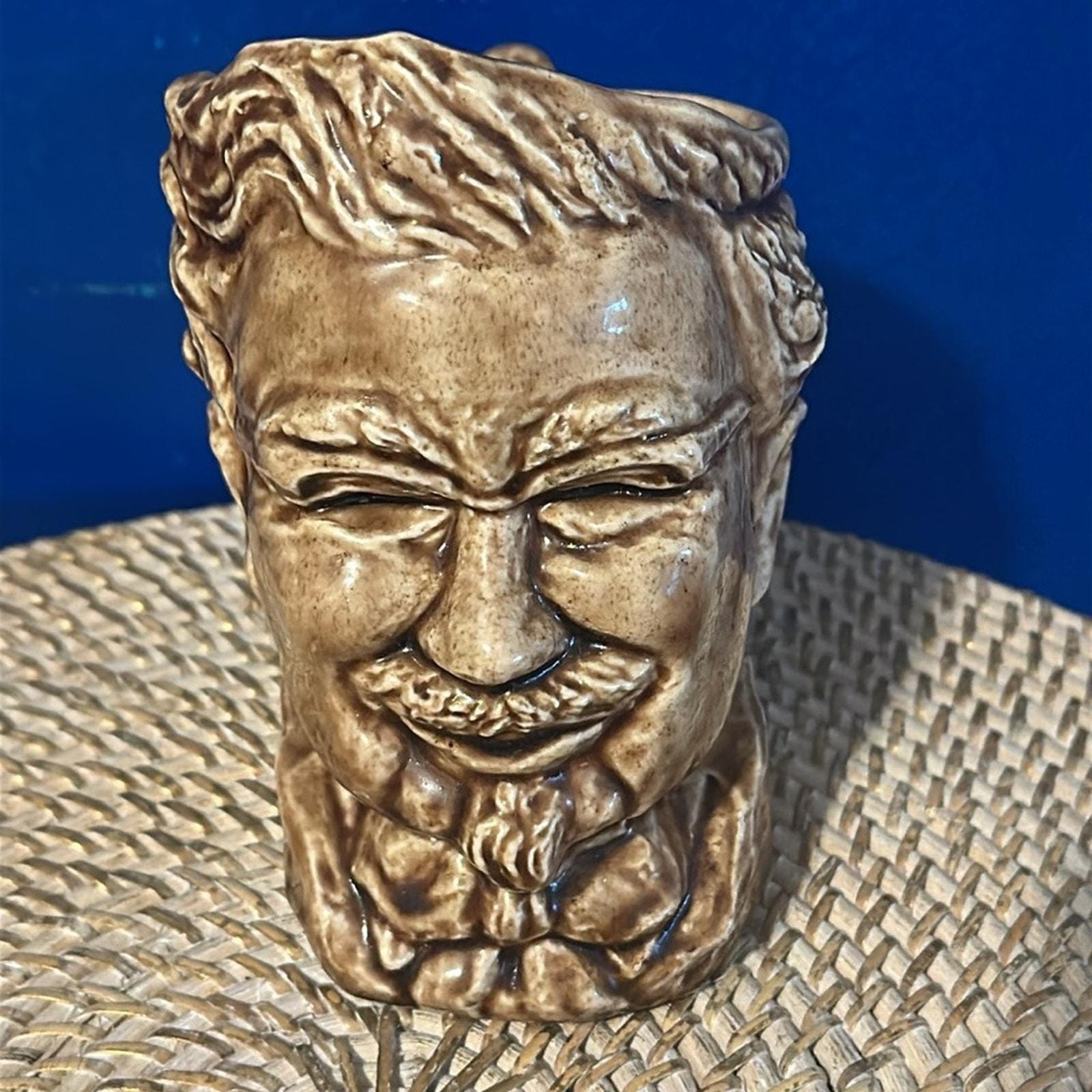 Vintage 1970 Colonel Sanders Brown Glazed Character Jug Signed and ...