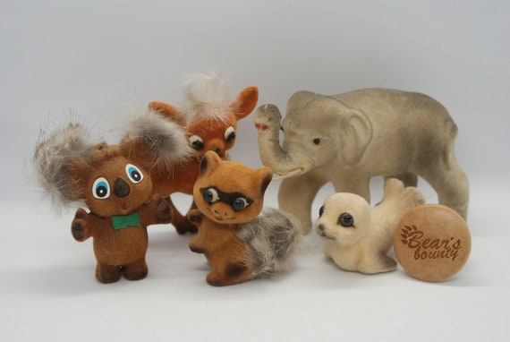 Flocked Hard Plastic Animal Models Vintage 1970s for Sale - Etsy