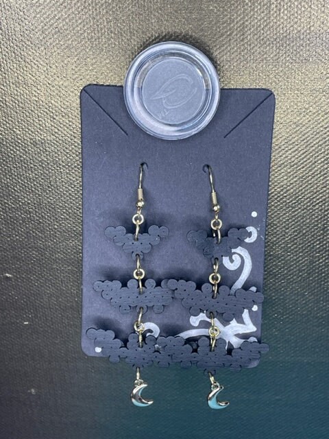 DIY Pixel Hama Bead 8-bit Bats With Moon Earrings Handmade With Charm ...