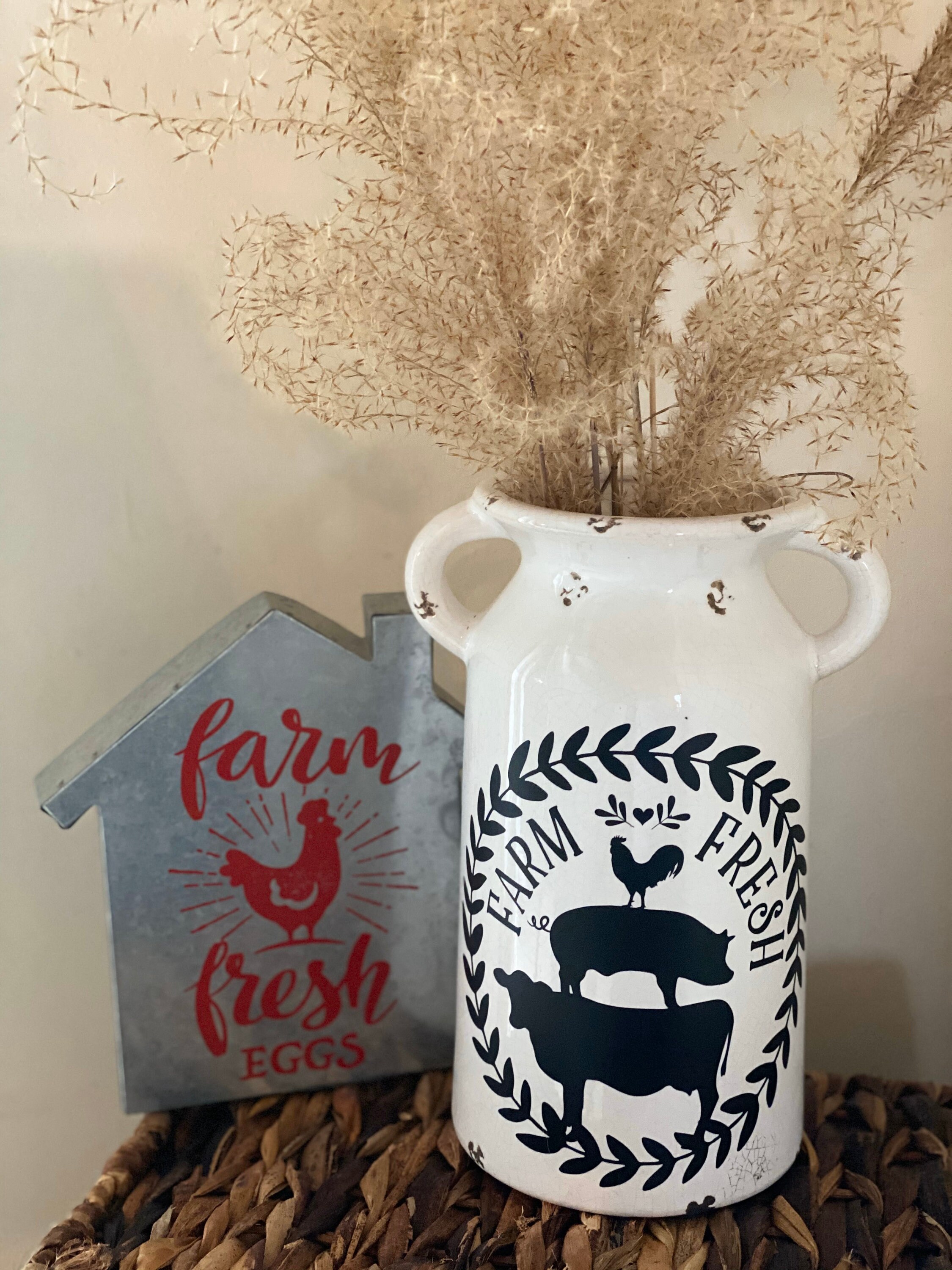 Personalized Farmhouse Jug with Vinyl design Milk Jug Home | Etsy