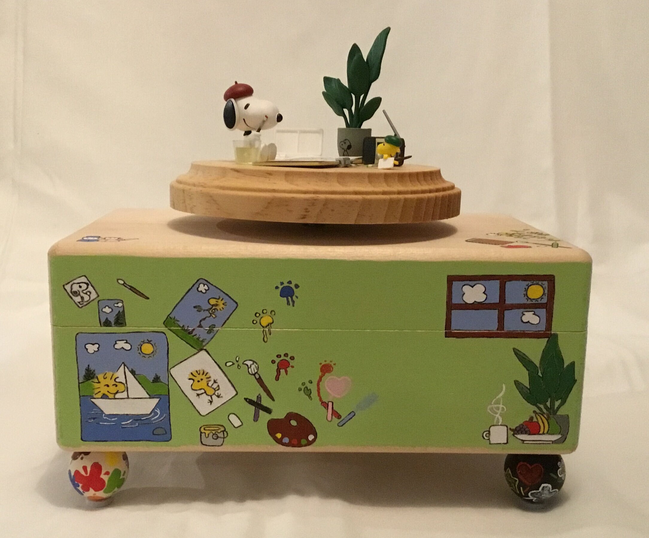 Snoopys Art Studio Music Box - Etsy