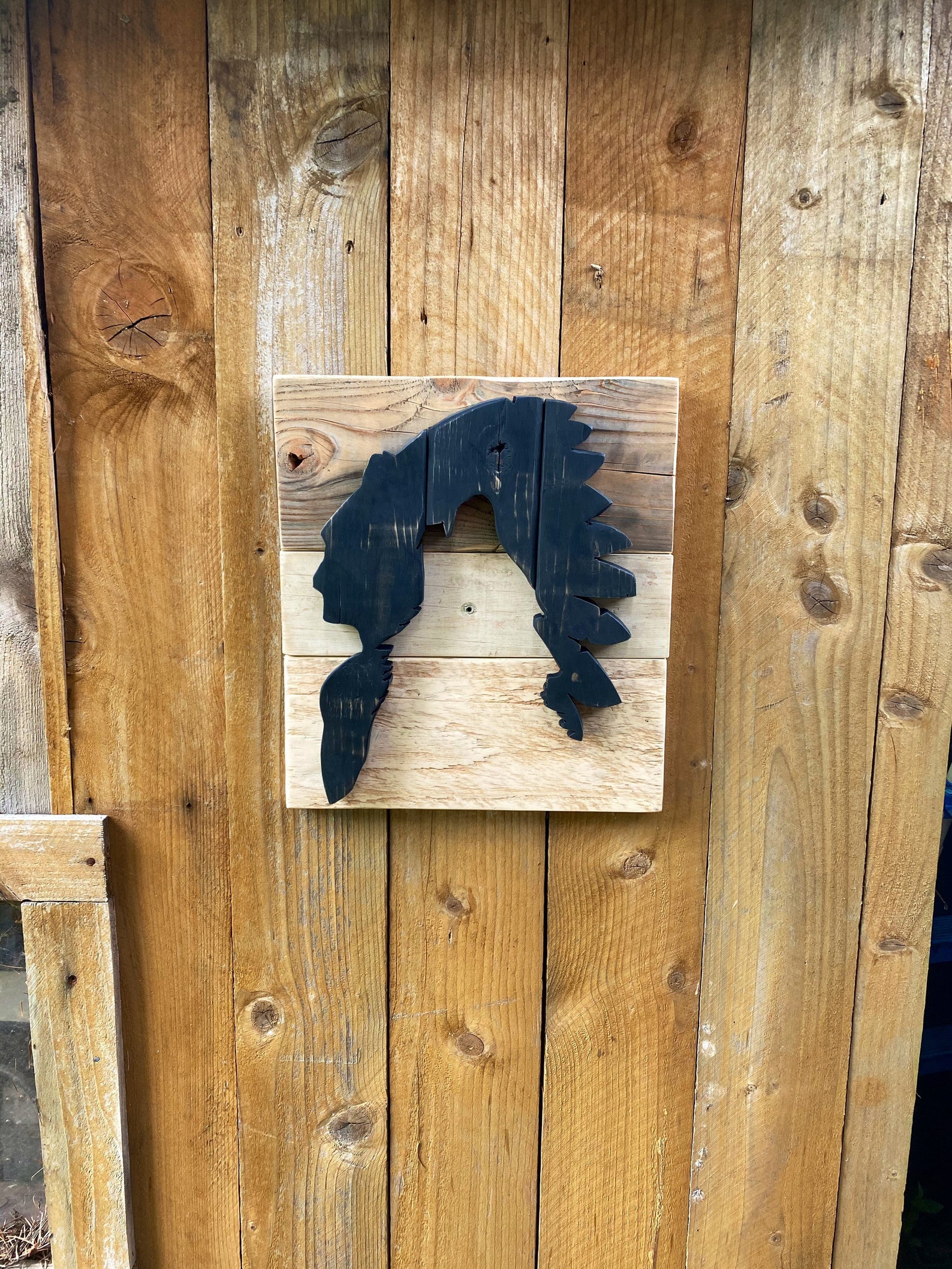 Native American wall decor wood Native American wood wolf | Etsy