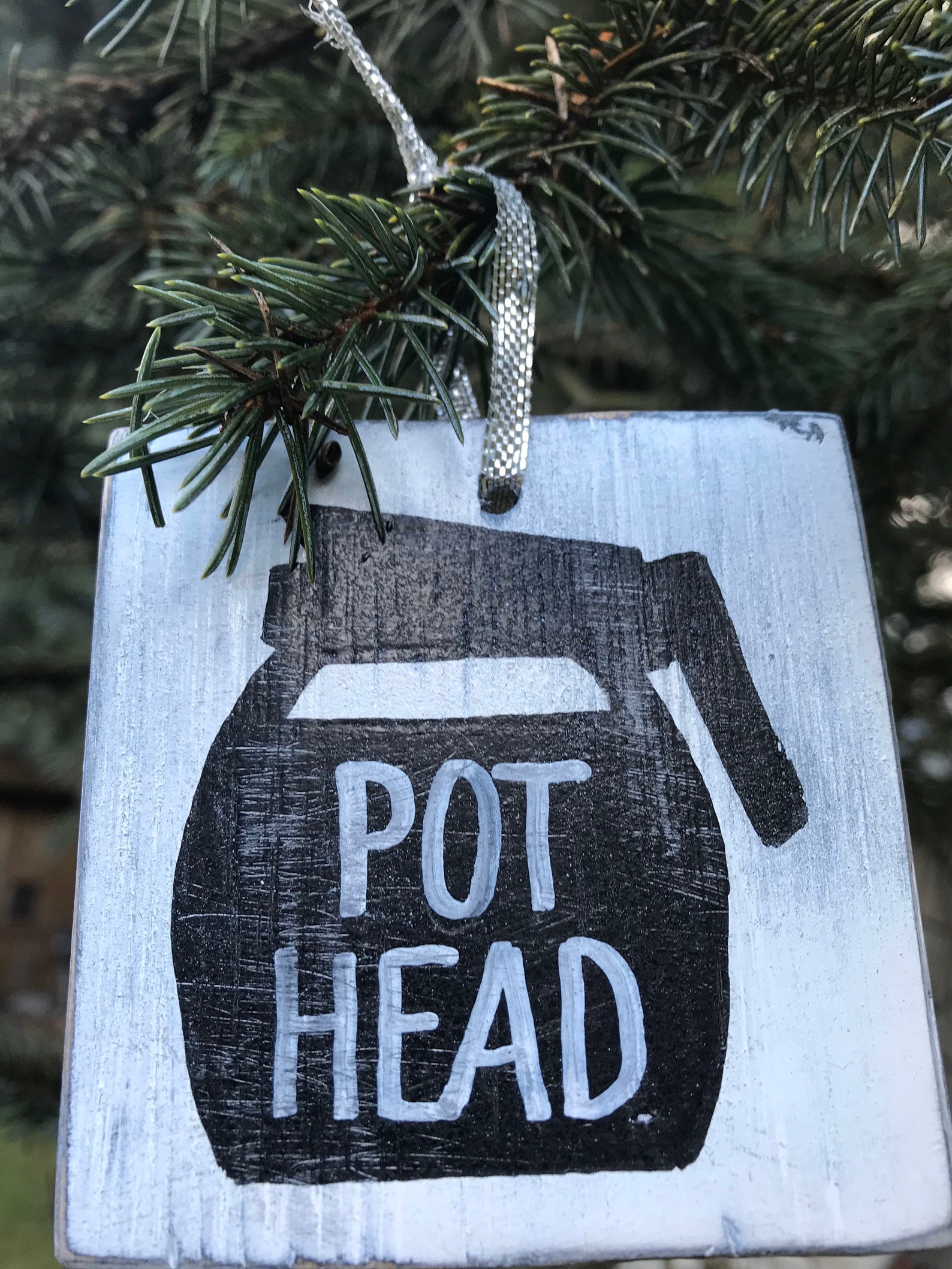 Pot Head Christmas Ornament Pot Head Gift Tag Wood Pot Head | Etsy