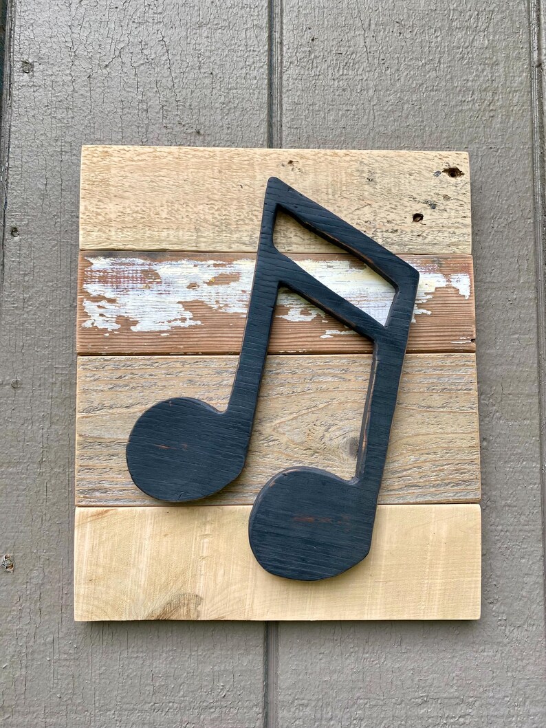 Music Note Wall Art, Rustic Beamed Semi Quaver Art - Etsy