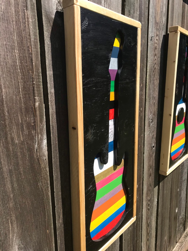 Electric Guitar Wall Hanging Guitar Art Reclaimed Wood - Etsy