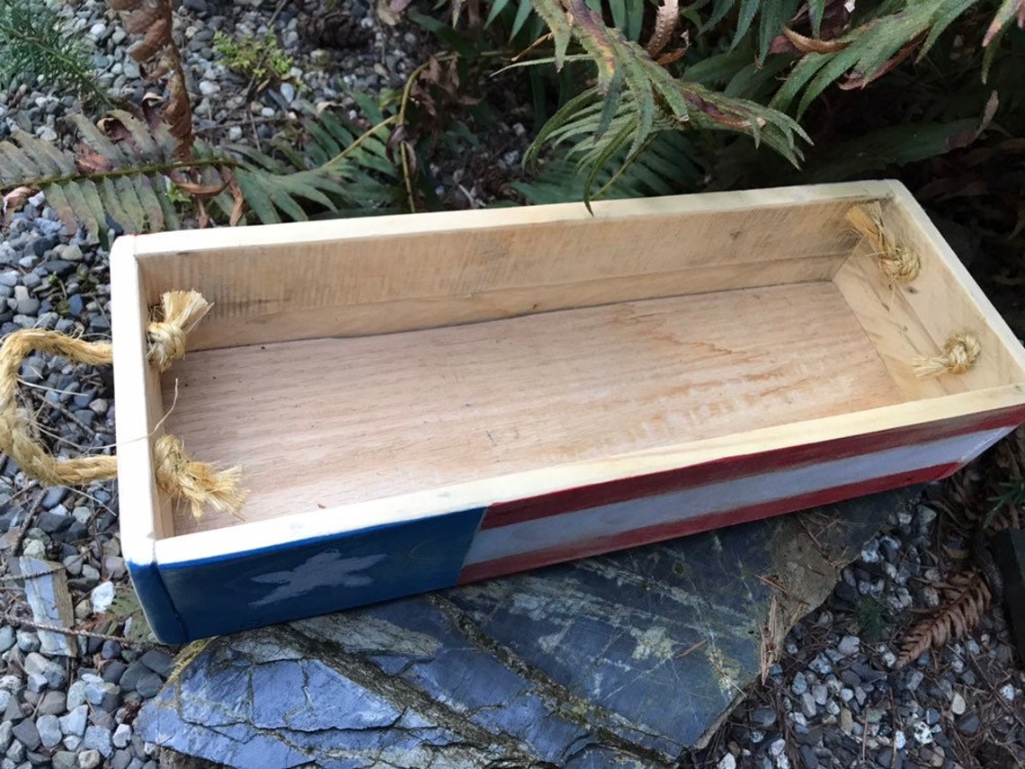 Americana Box American Flag Box Rustic Storage Box Rustic - Etsy