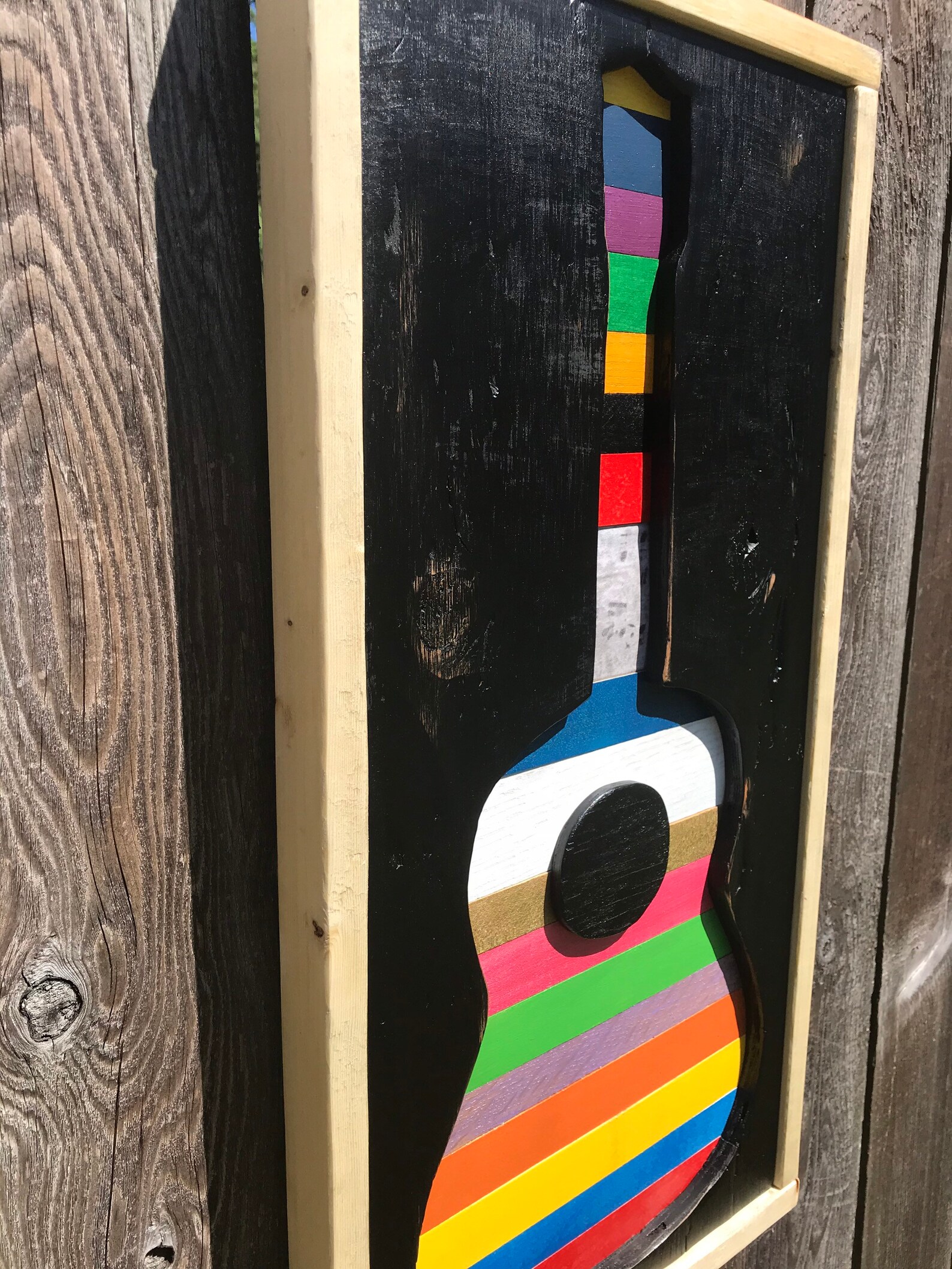 Wood Guitar Art Acoustic Guitar Art Reclaimed Wood Guitar | Etsy