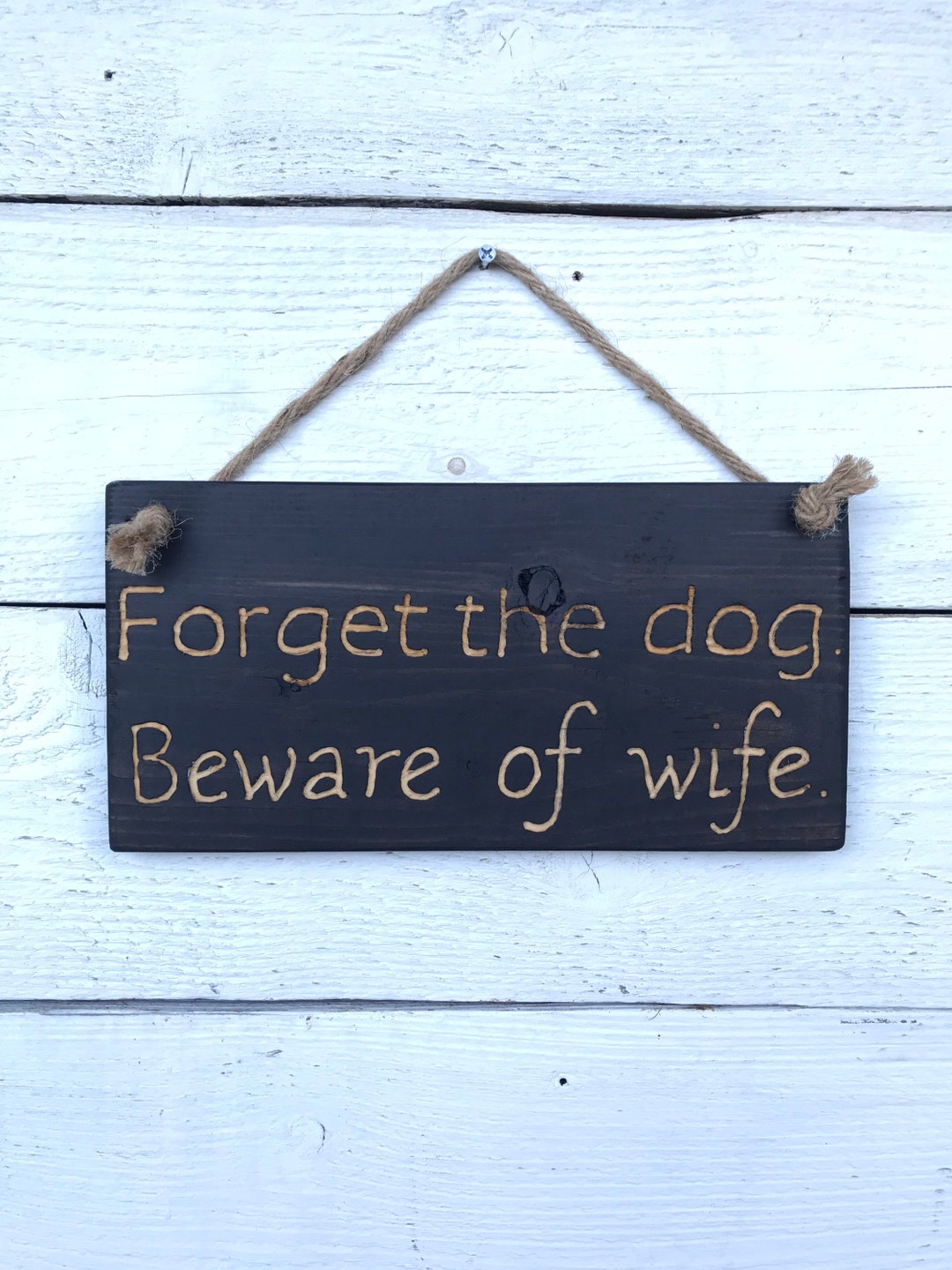 Beware of Wife Engraved Reclaimed Wood Sign - Etsy