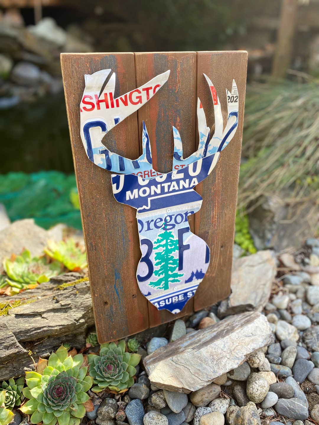 License Plate Deer, License Plate Buck, Rustic Deer Decor, Montana ...