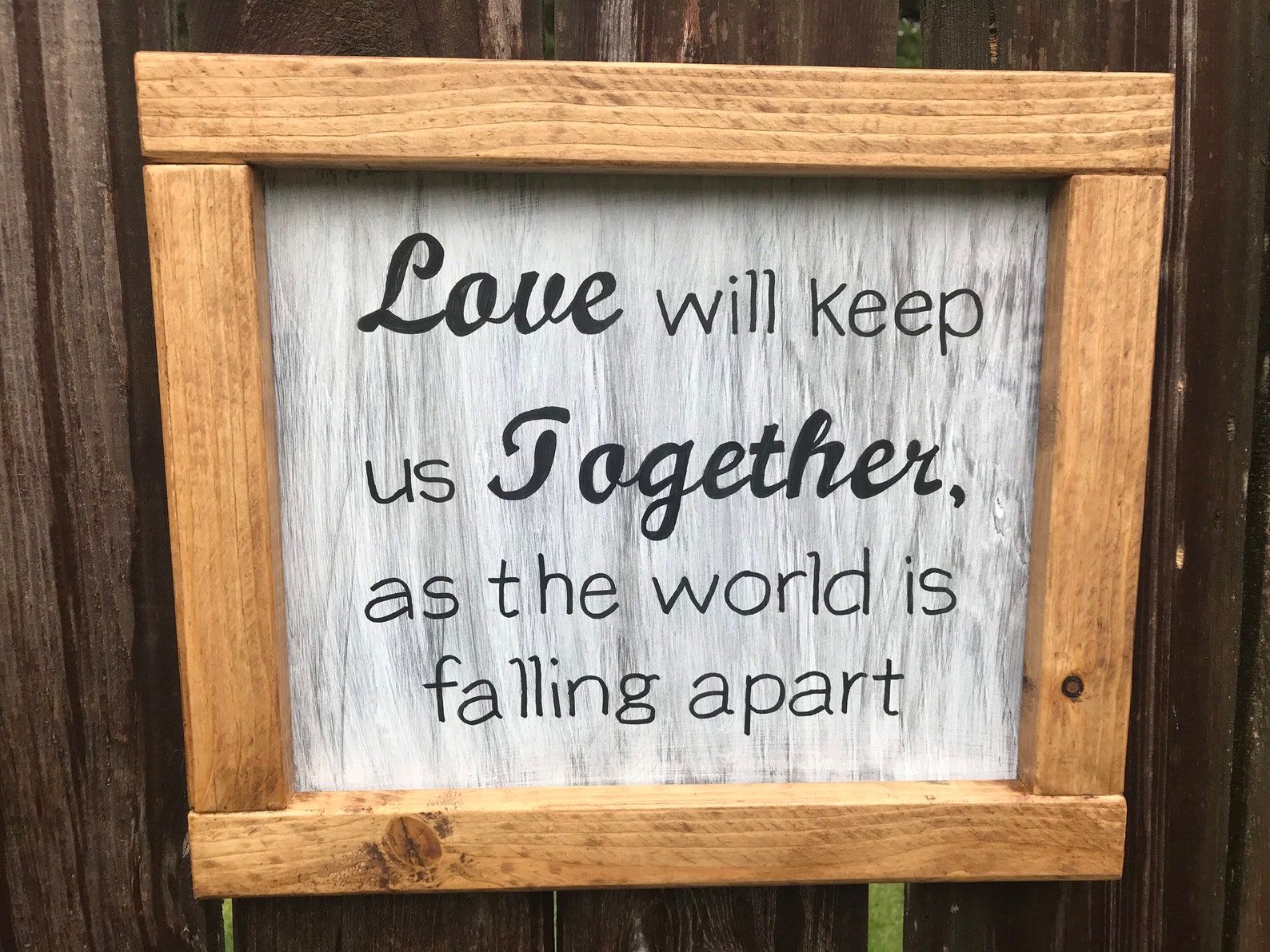 Love will keep us together Love wall decor wood Love wall | Etsy