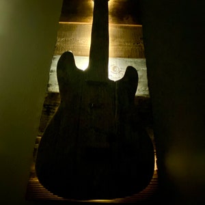 Fender Guitar Wall Art: Stratocaster-inspired Wood Hanging With Light ...