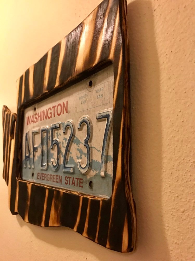 Washington State Wood License Plate Cutout License Plate Art | Etsy
