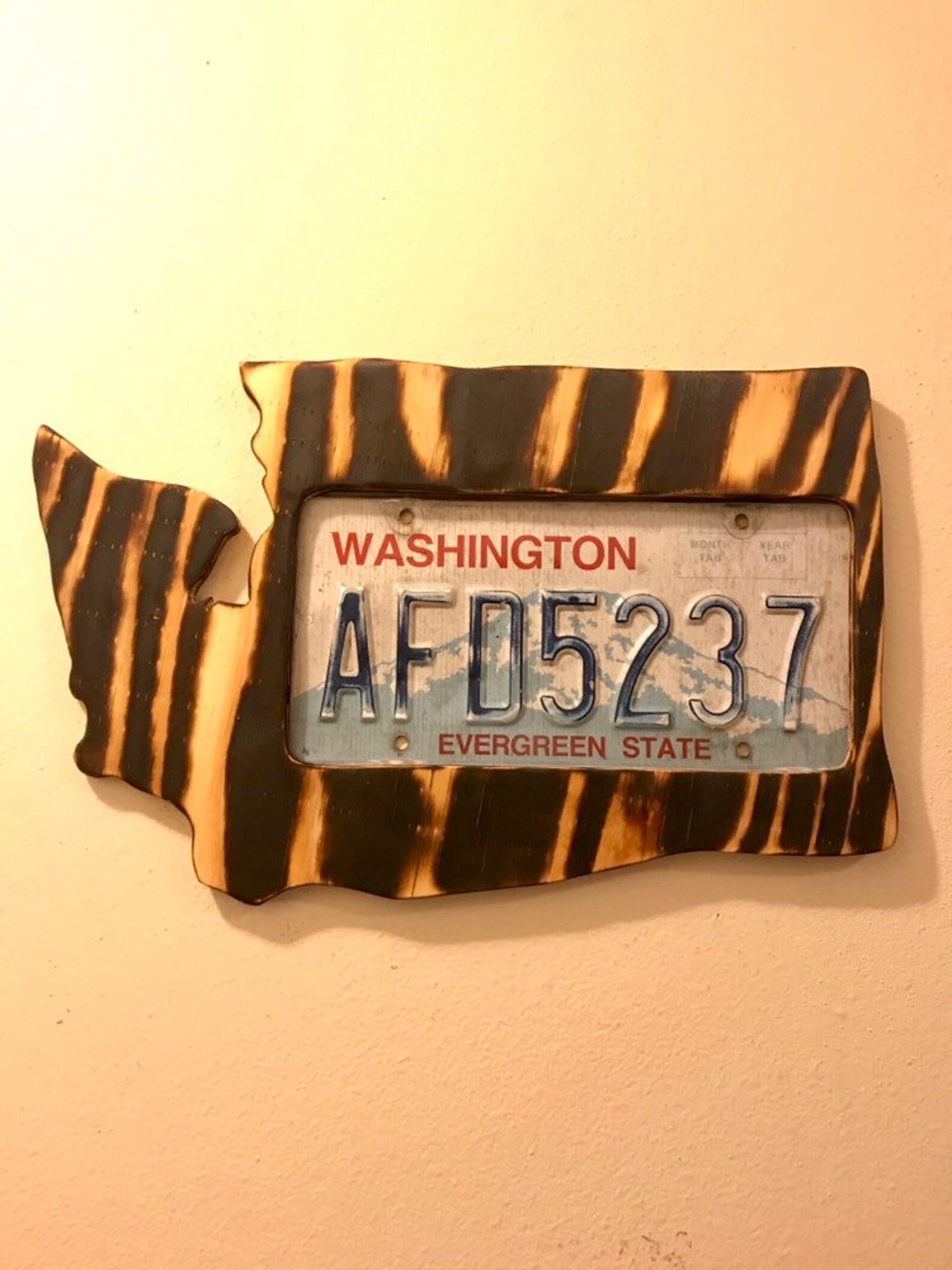 Washington State Wood License Plate Cutout License Plate Art | Etsy