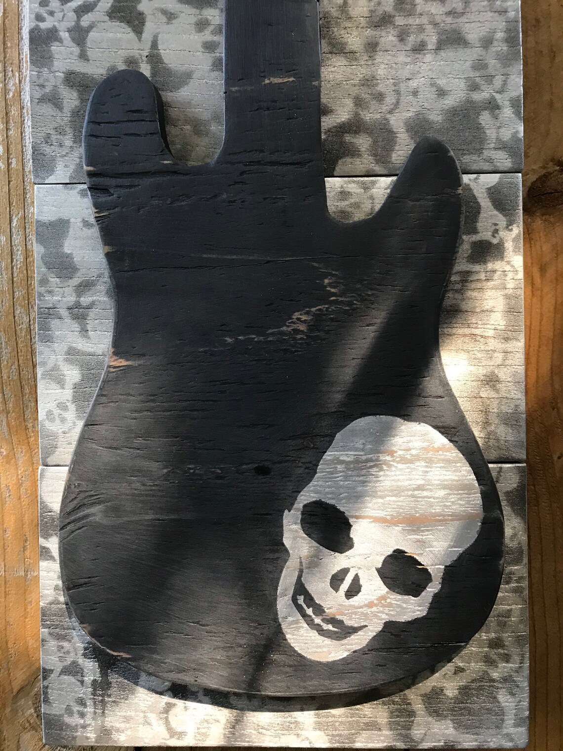 Wood Guitar Art Skull Guitar Skull Decor Fender Guitar - Etsy