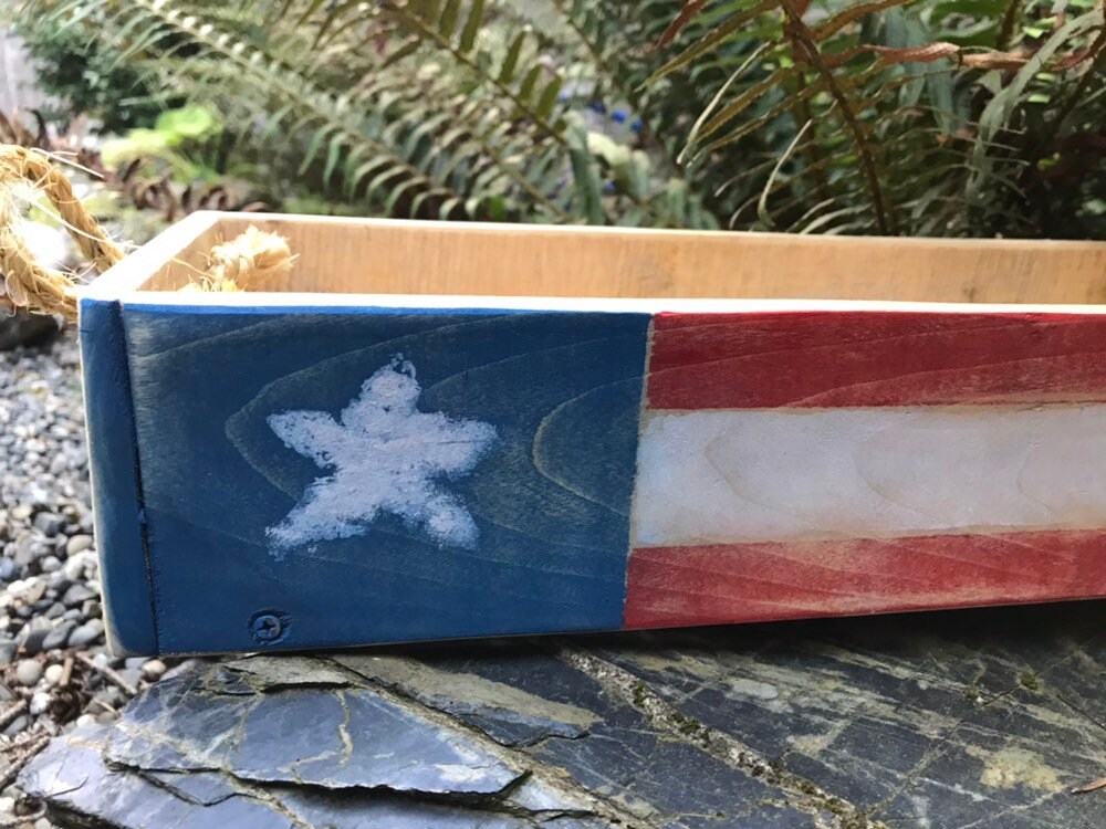Americana Box American Flag Box Rustic Storage Box Rustic - Etsy
