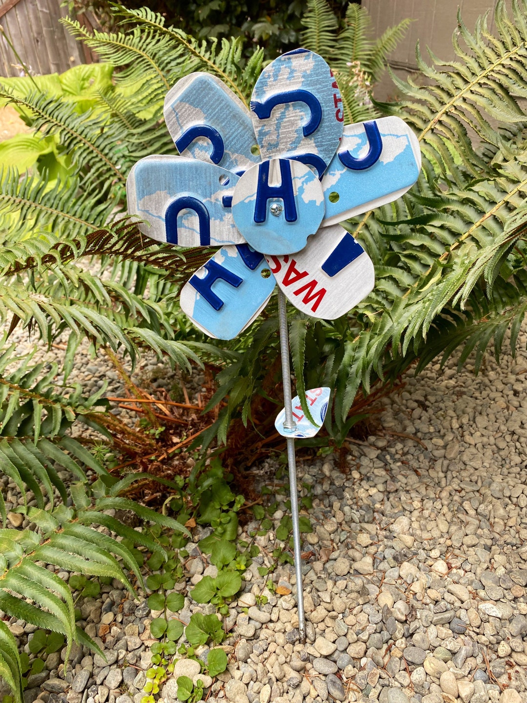 License Plate Garden Flower: Washington State Metal Yard Art - Etsy