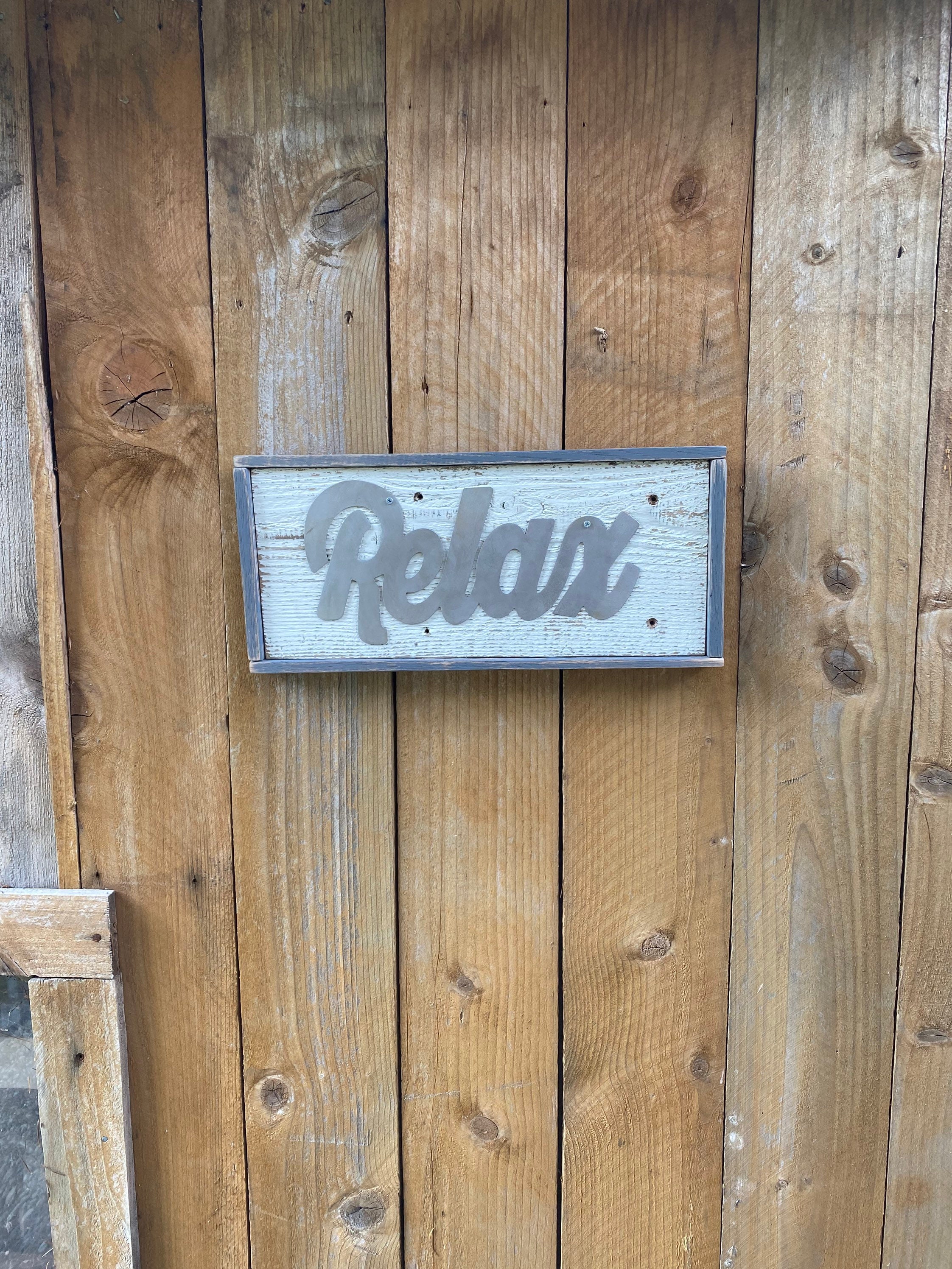 Relax Wall Decor Relax Wall Art Bathroom Decor Wood and - Etsy