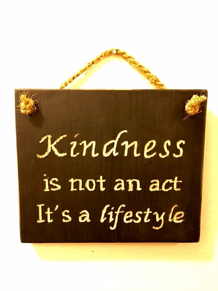 Engraved Wood Kindness Sign: Inspirational Quote Decor - Etsy