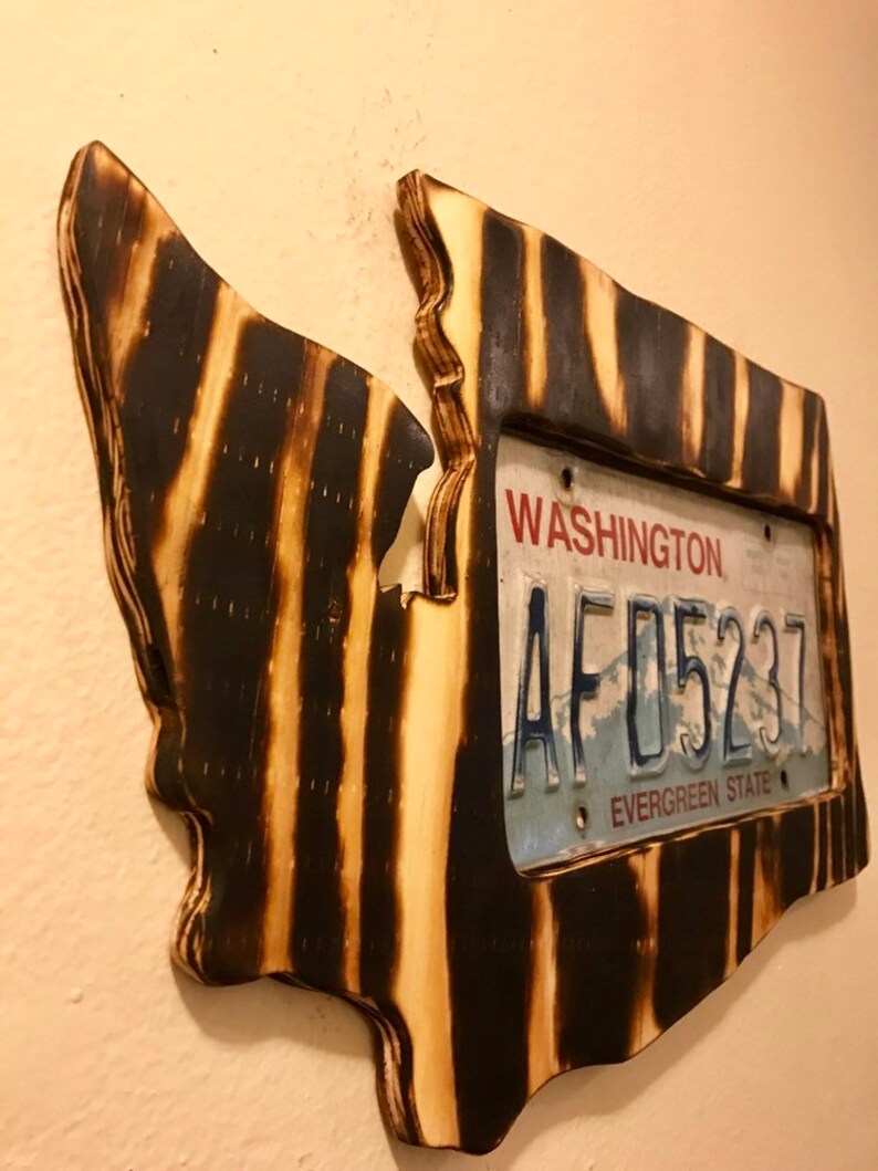 Washington State Wood License Plate Cutout License Plate Art | Etsy