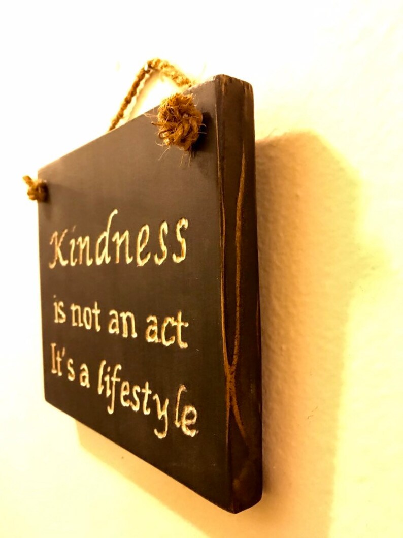 Engraved Wood Kindness Sign: Inspirational Quote Decor - Etsy