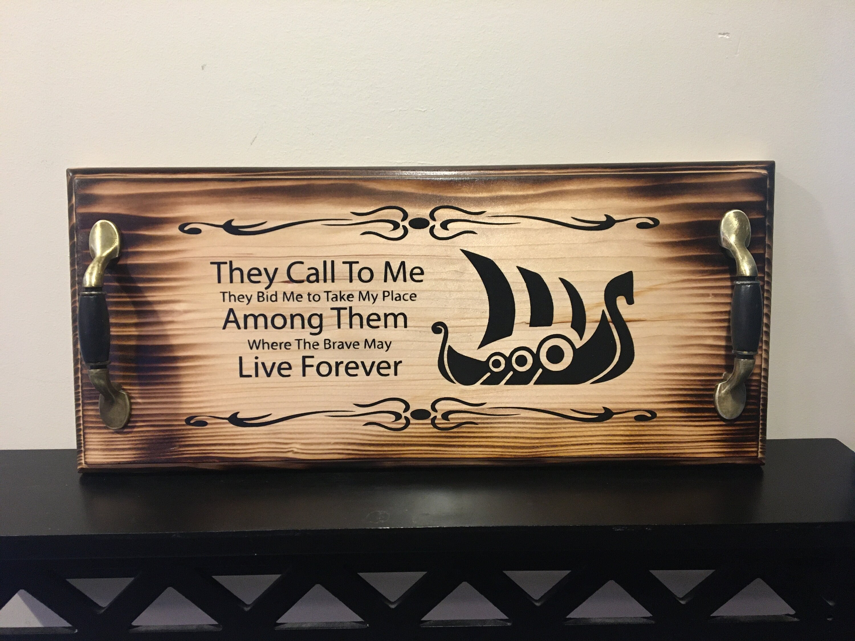 Handmade Viking Tray Norse Theme Dragon 13th Warrior Battle | Etsy