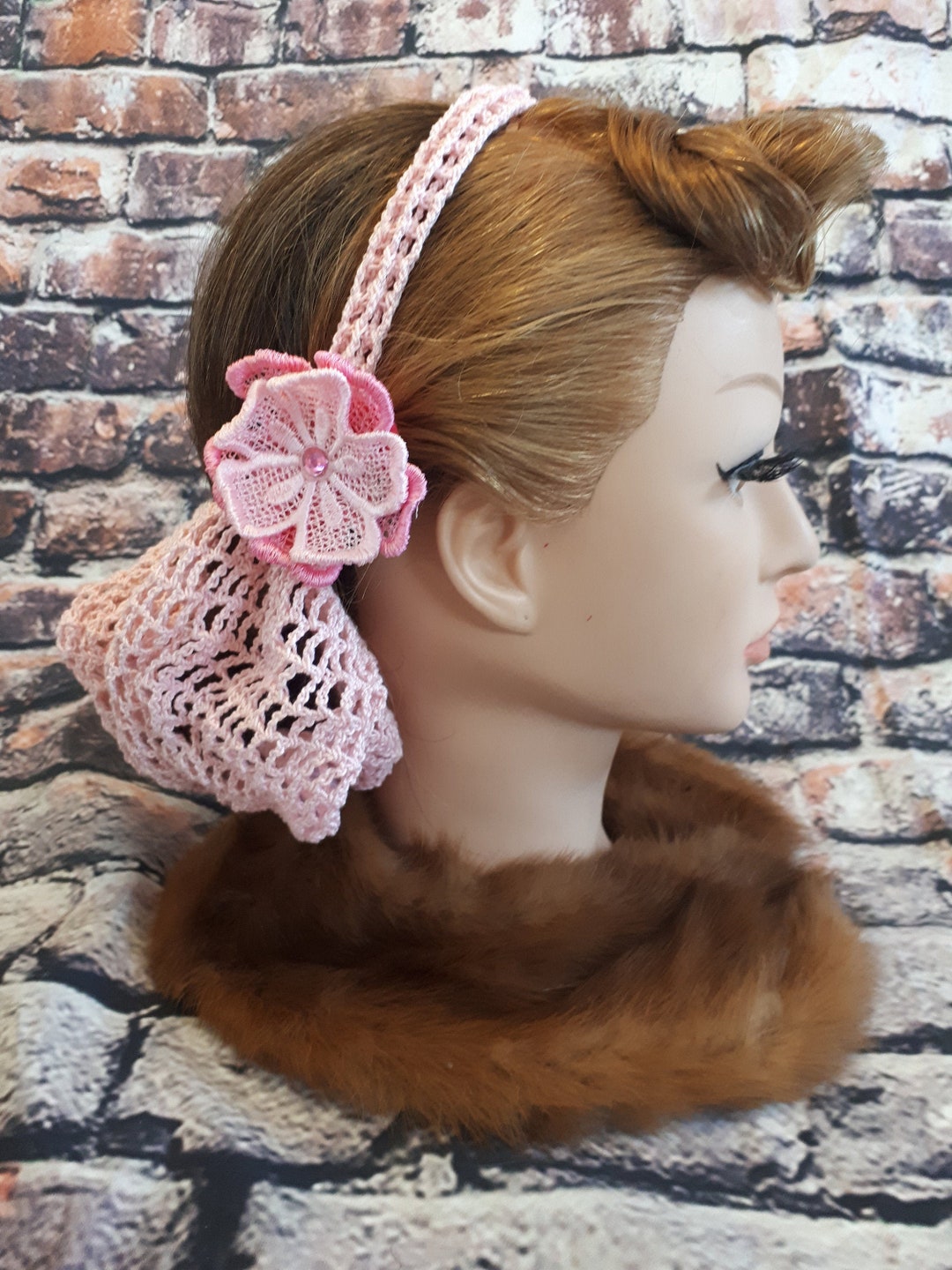 Pretty in Pink Half Snood Pink Snood Pink Hairnet - Etsy 日本