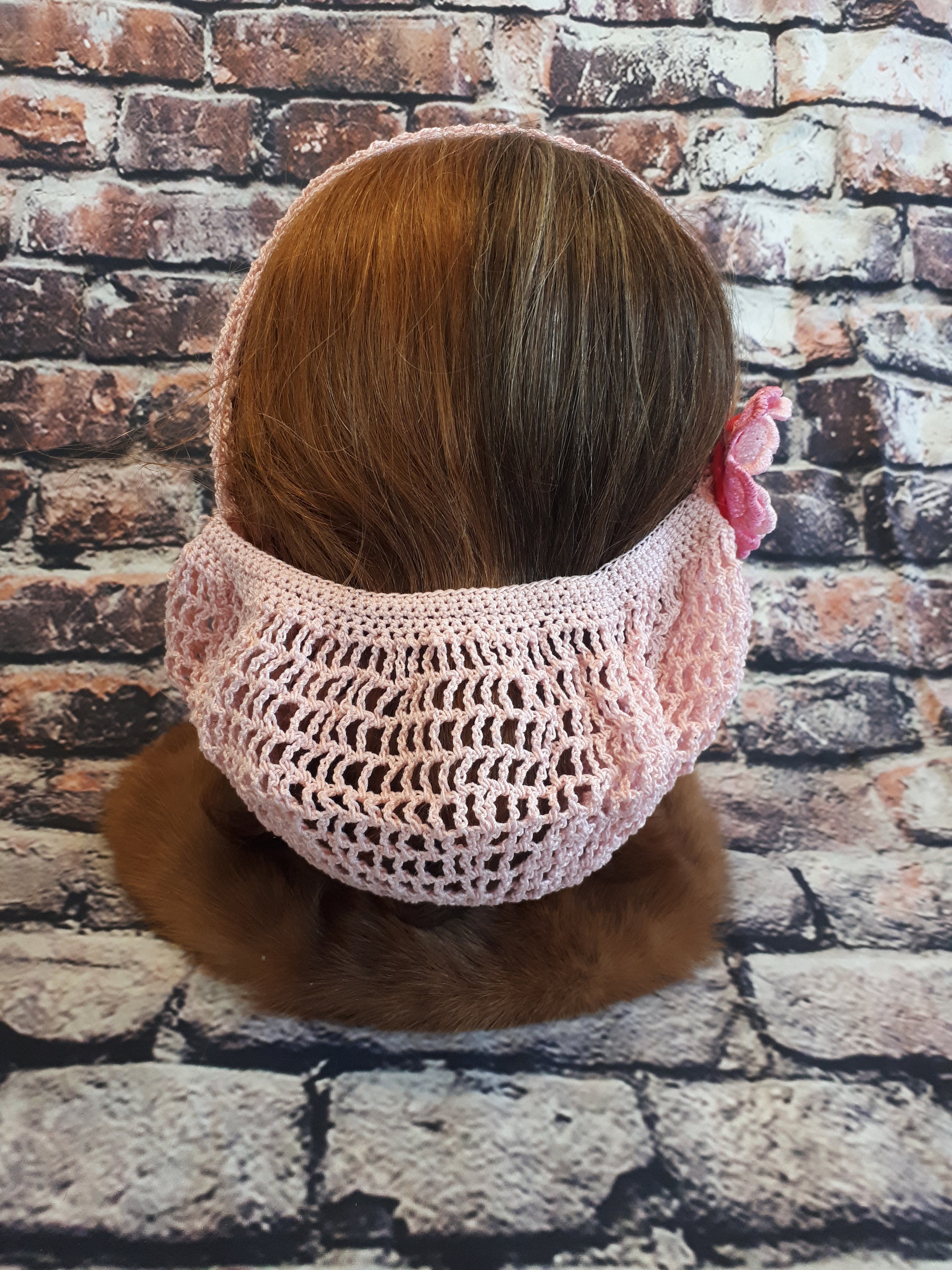 Pretty in Pink Half Snood Pink Snood Pink Hairnet - Etsy 日本