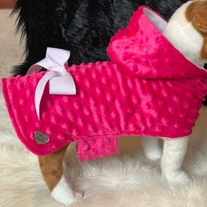 Fuchsia Pink Dog Coat, Fleece Lined, D-ring - Dog Jacket - Etsy