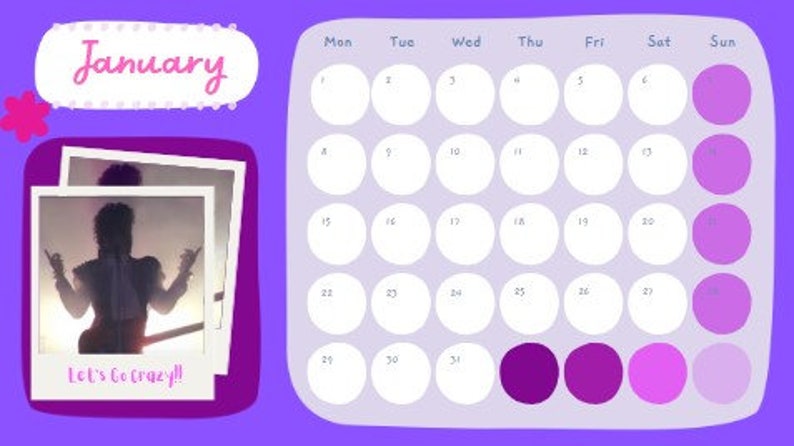 2024 Prince Purple Rain Calendar - Etsy